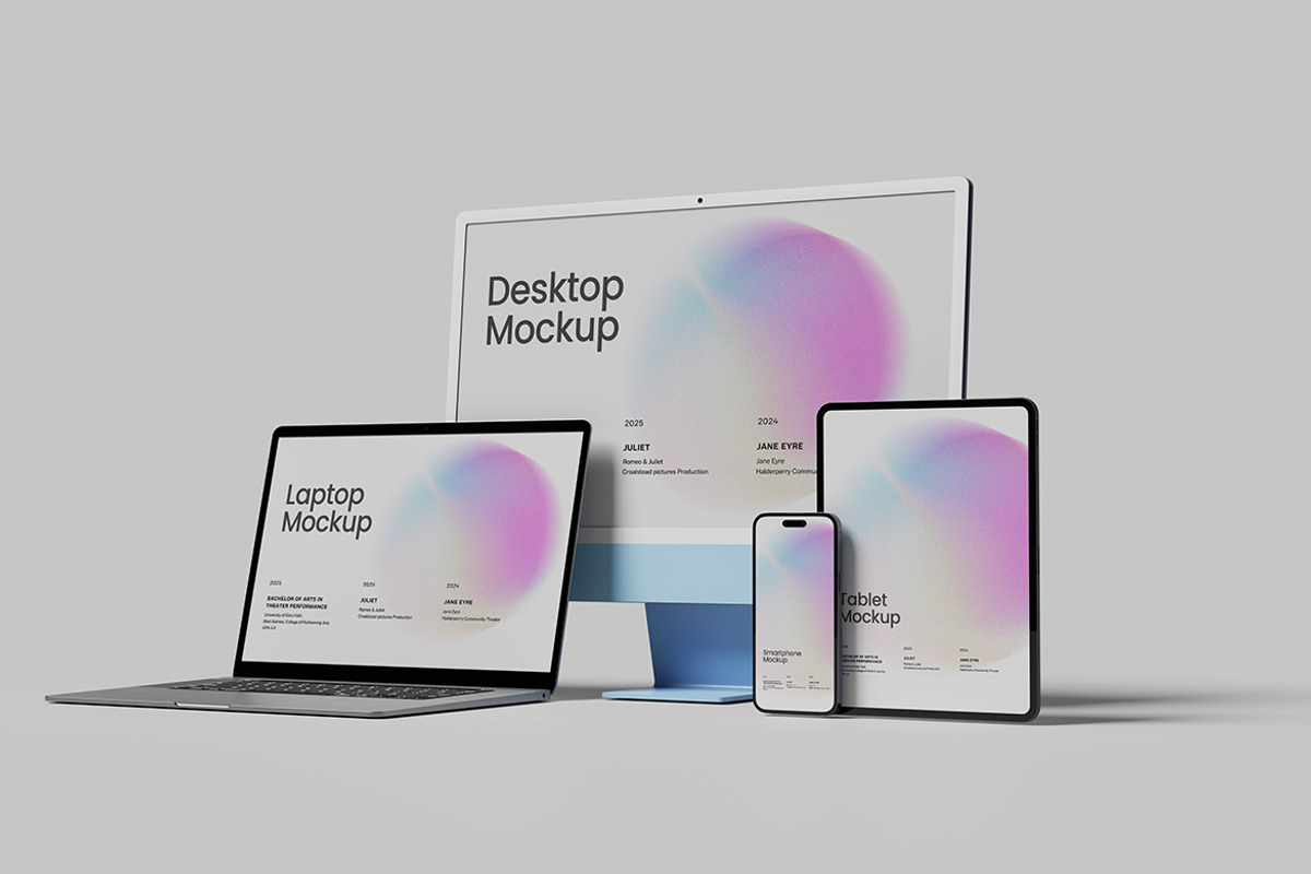 Clean Multi Device Mockup, a Wearable Device Mockup by MrLetters