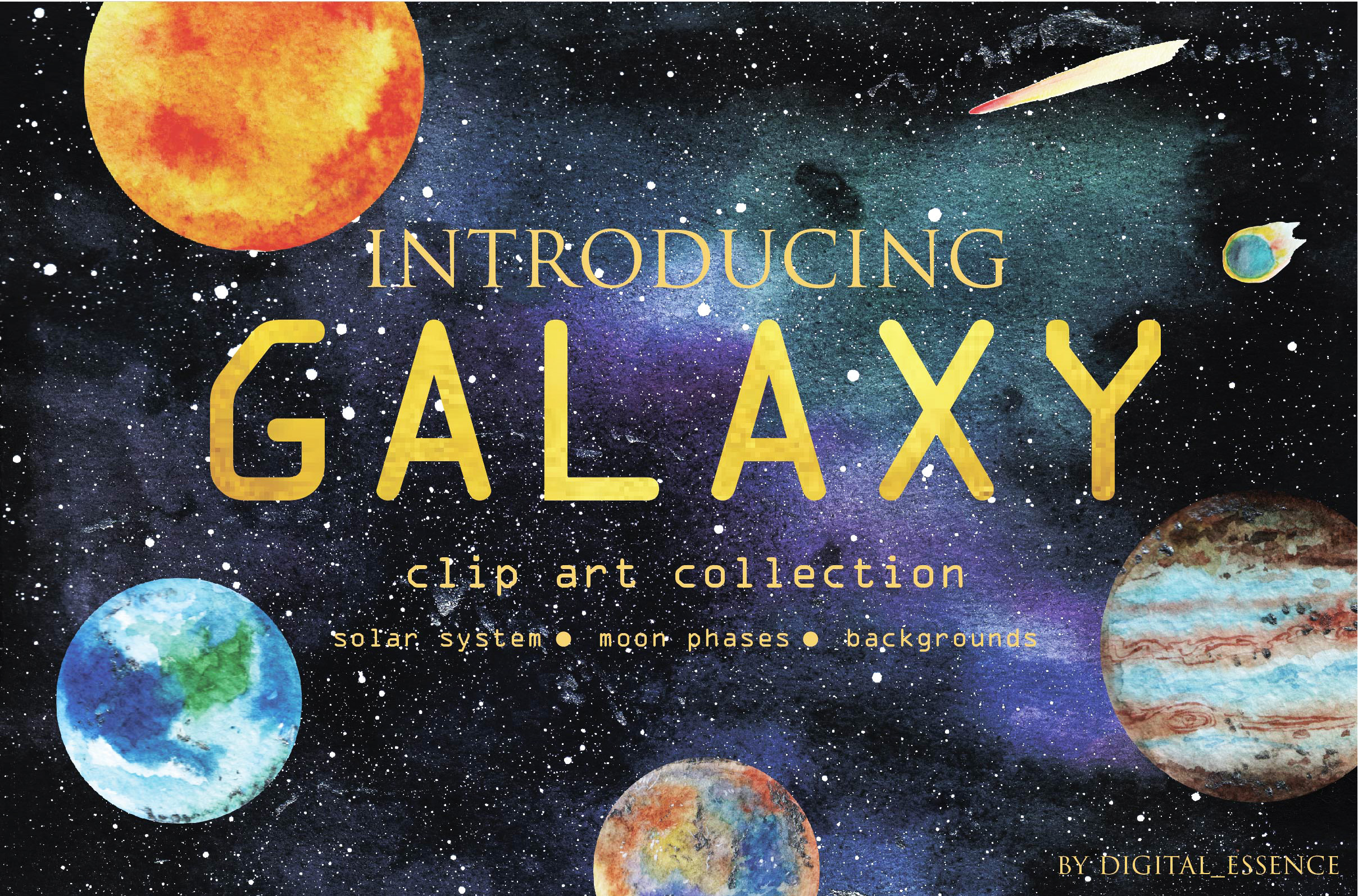 Galaxy clip art collection, a Texture Illustration by digital_essence