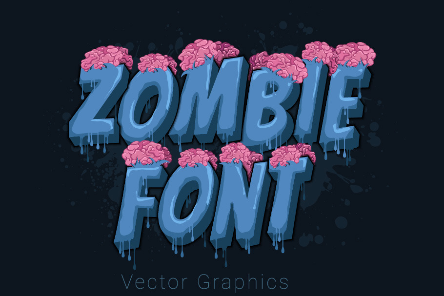 Zombie Font - Vector A-Z Font, an Illustration by MindGem Graphics ...