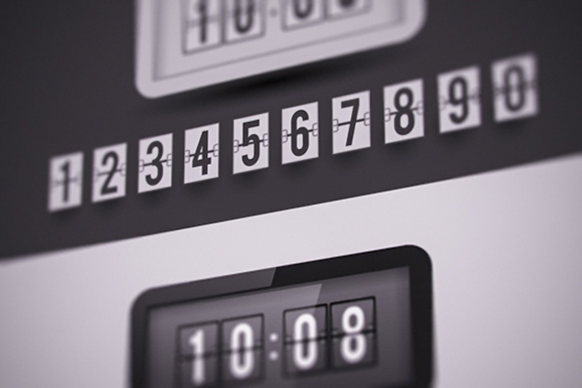 Flap type clock. Numbers set., an Object Graphic by painterr