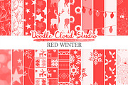 Red Winter digital paper | Graphic Patterns ~ Creative Market