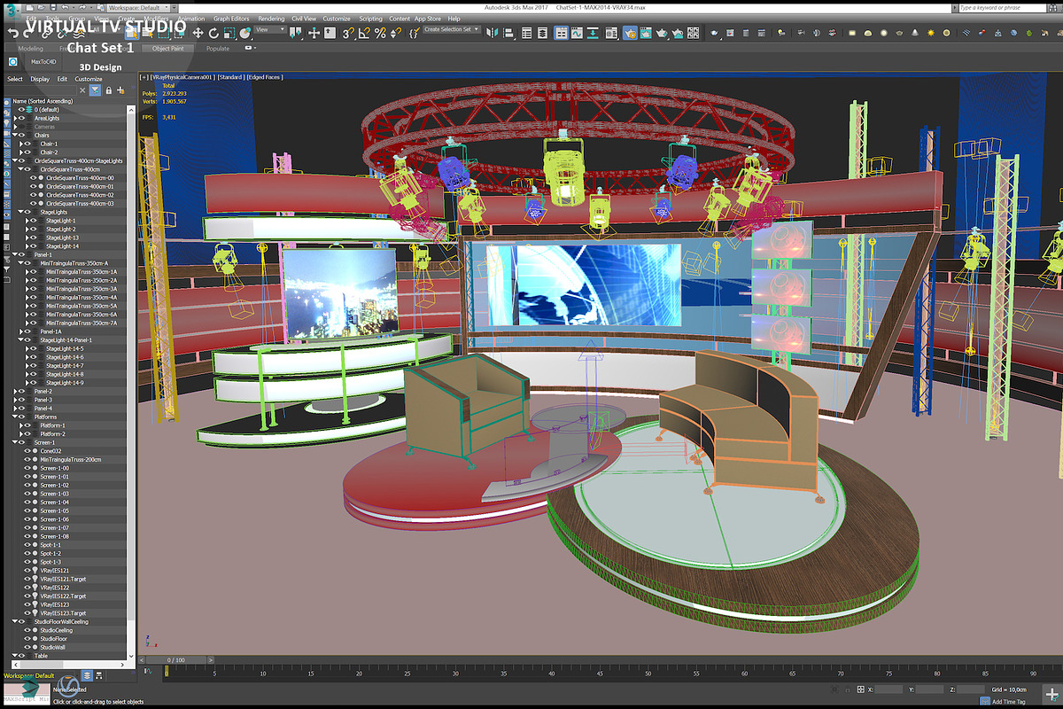 Virtual TV Studio Chat Set 1