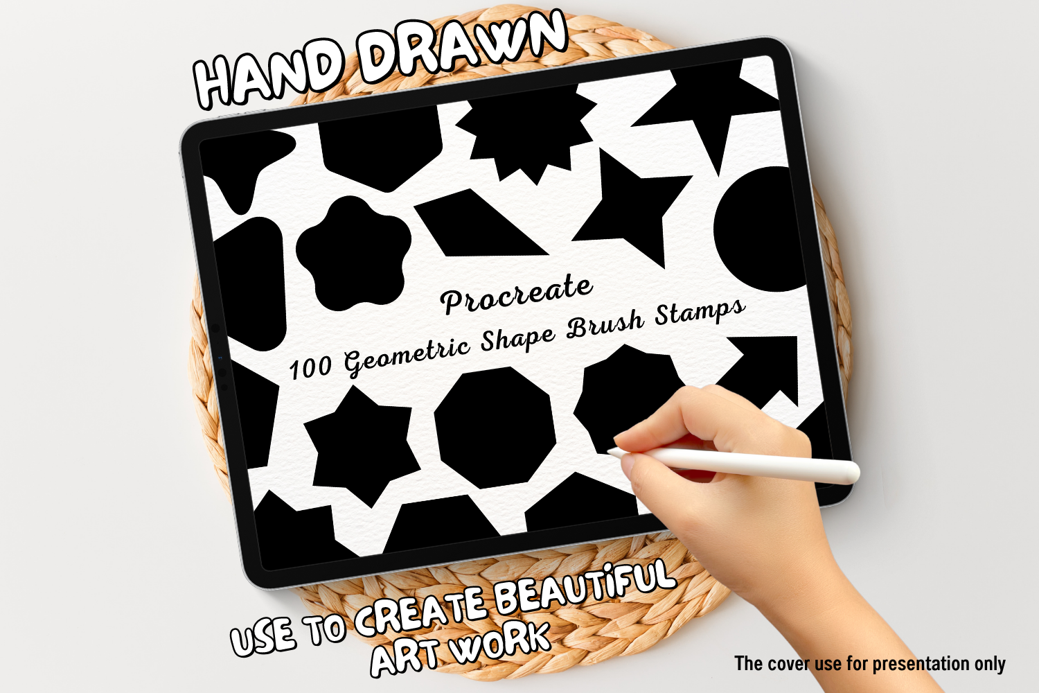 100 Geometric Shape Procreate Stamps, a Brush Add-On by Painter ...