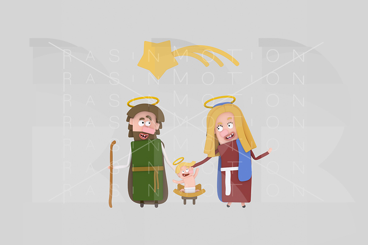 3d ilustration. The Birth of Jesus., an Illustration by rasinmotion