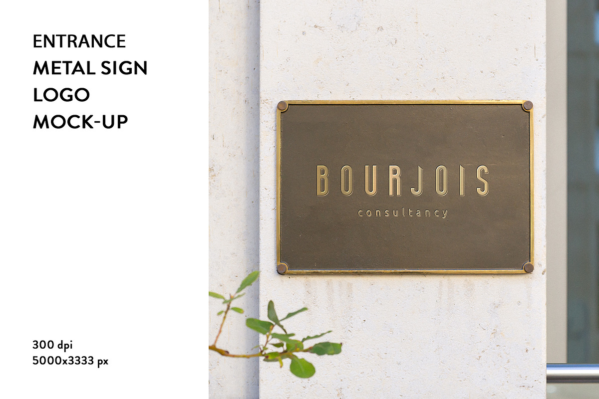 Entrance Logo Mockup Wall Metal Sign, a Product Mockup by PrintPixel