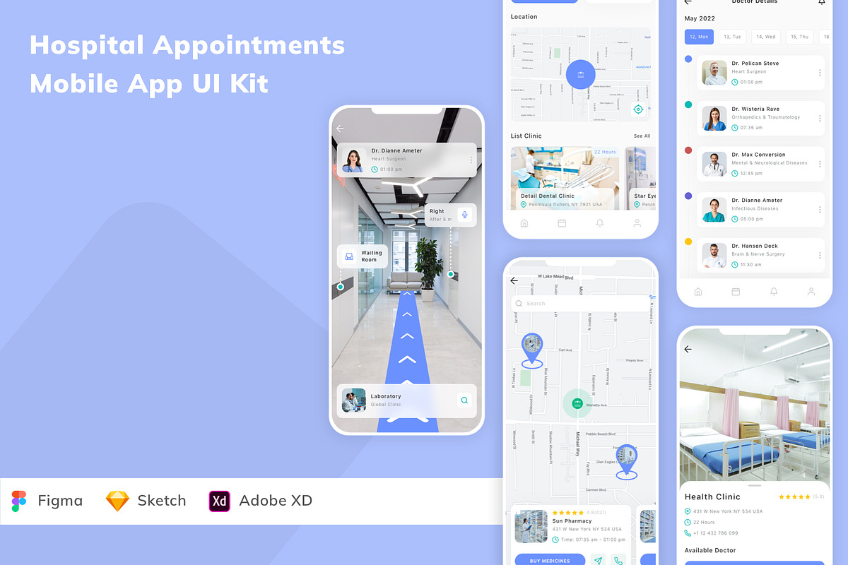 Hospital Appointments App UI Kit, an UI Kit Template by Betush