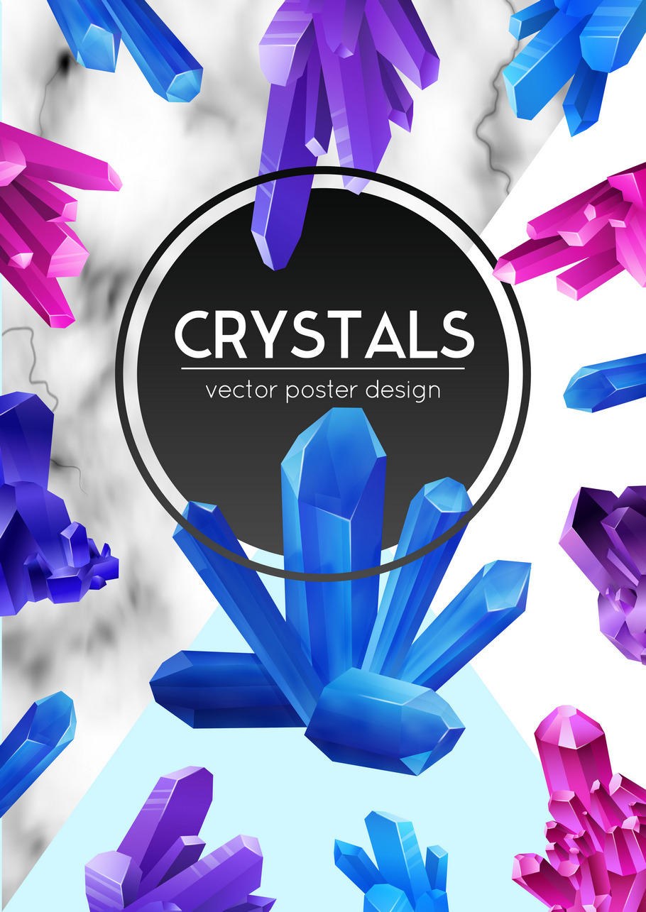 Realistic crystal poster, a Decorative Illustration by Macrovector