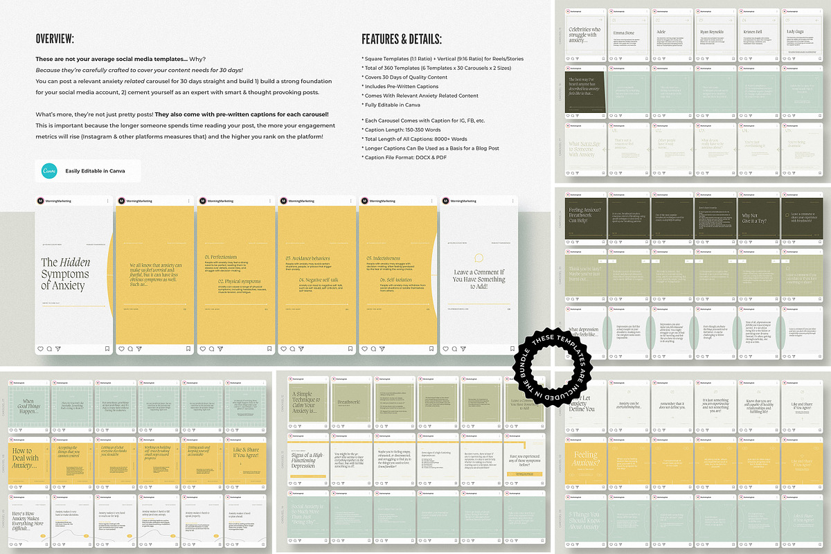 Ultimate Mental Health Social Bundle, a Social Media Template by ...