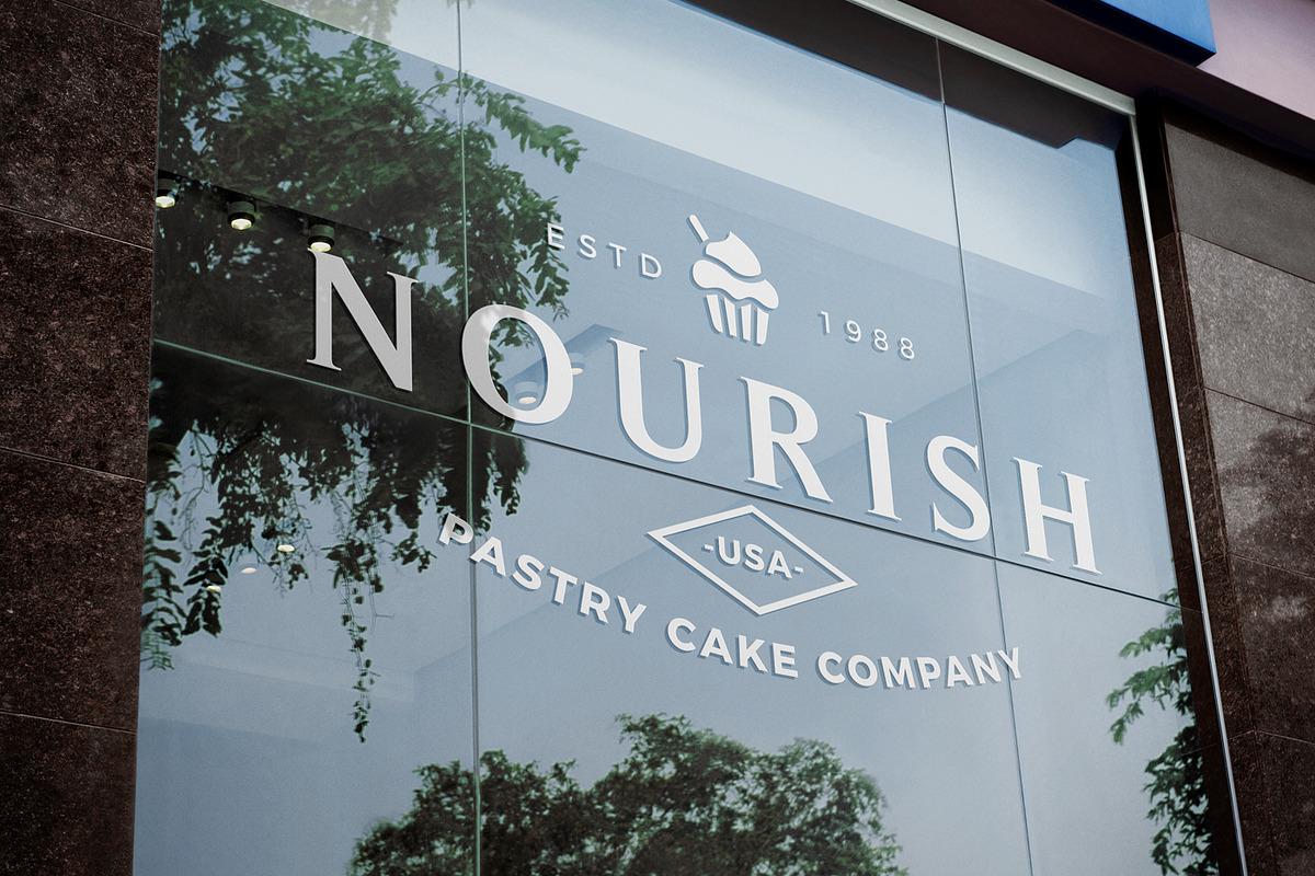 Sticker Logo on Glass Window Mockup, a Product Mockup by DesignNeutrons