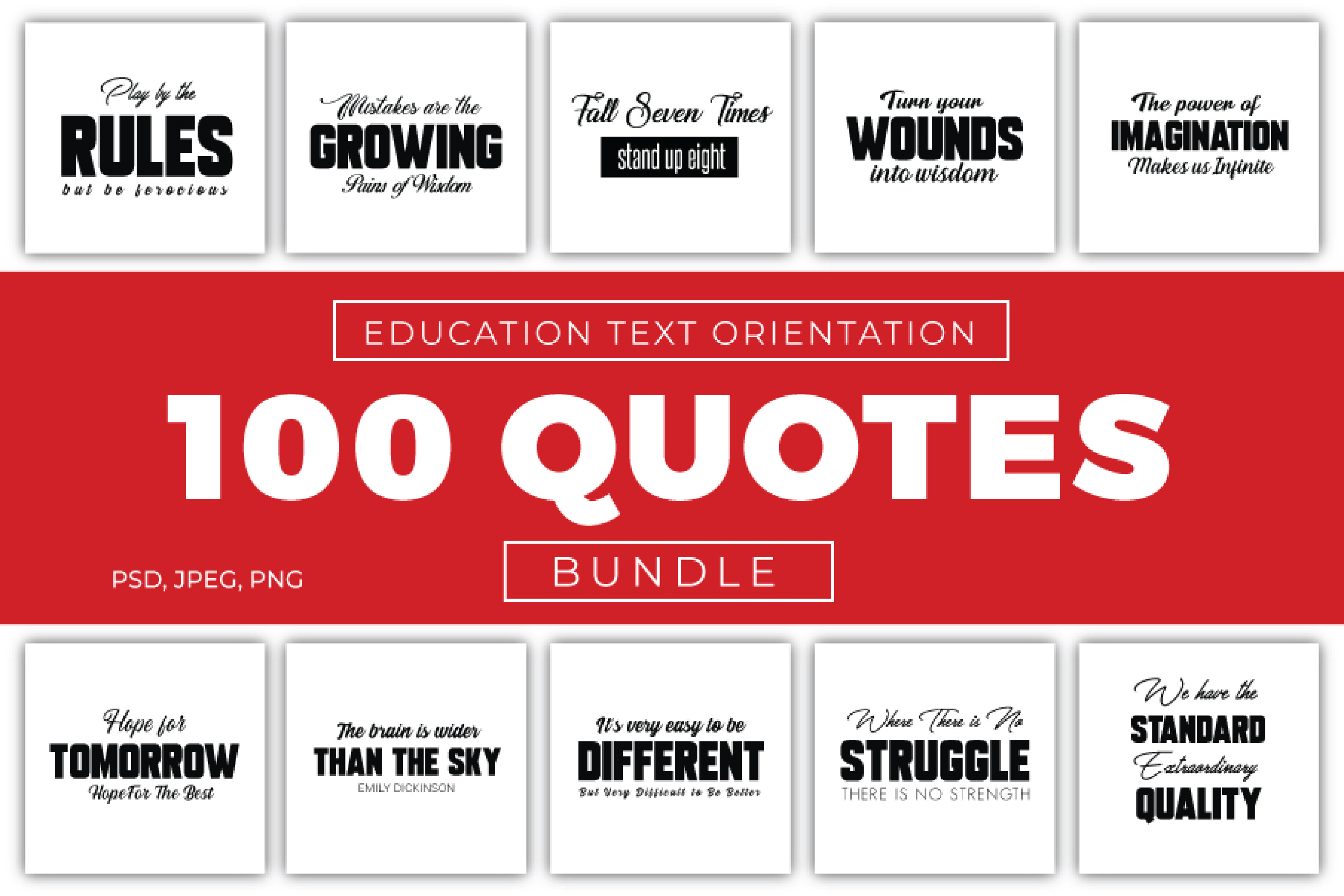100 Education Quotes Bundle, a Social Media Template by AN Productions