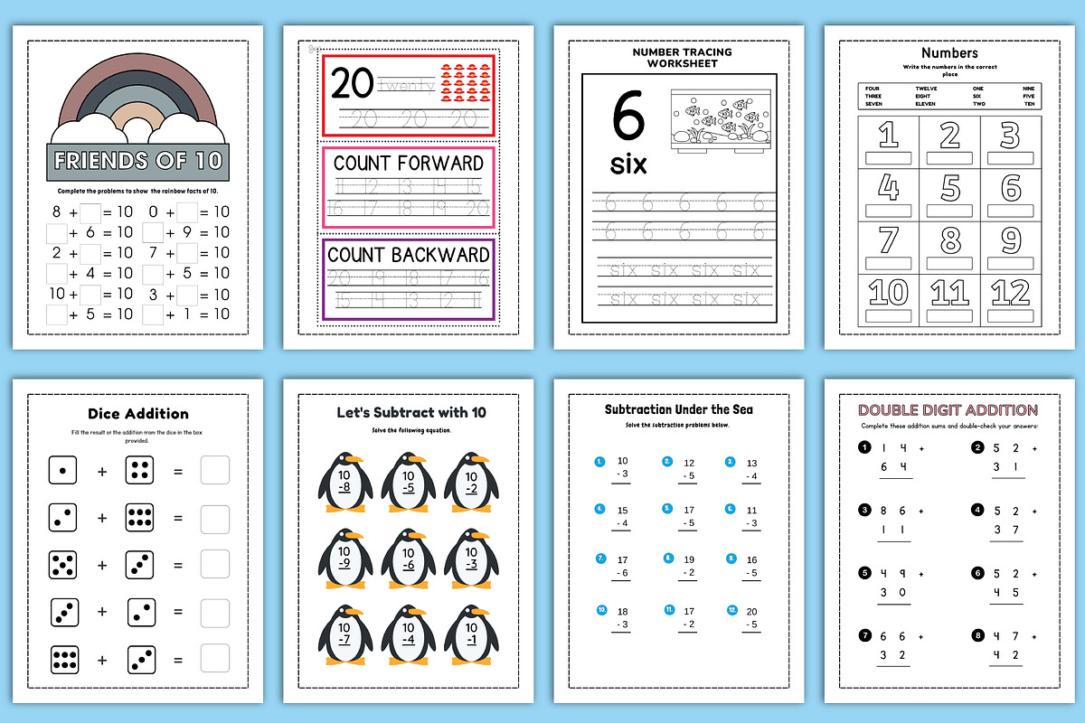 Let's Count and Color Math Worksheet