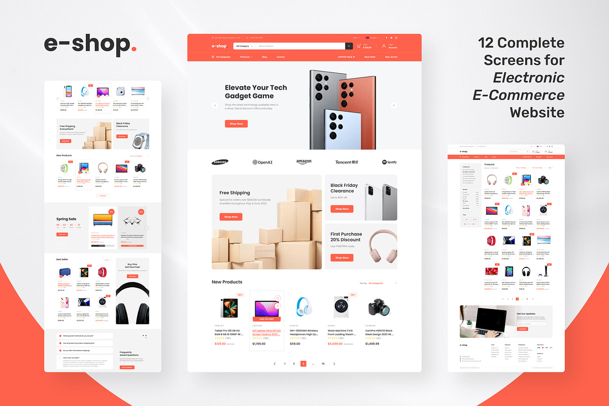 E-Commerce Website Design UI, an UI Kit Template by peterdraw