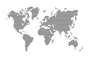 Striped Gray World Map, a Pattern Graphic by in8finity