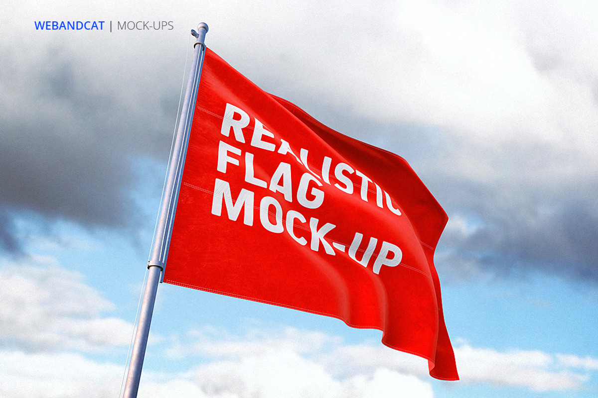 3D Flag Mock-Up, an Advertising Mockup by WebAndCat