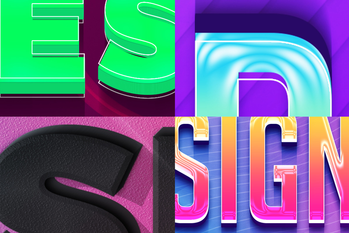 3D Text Effects New Trends, a Layer Style Add-On by Graphicdome