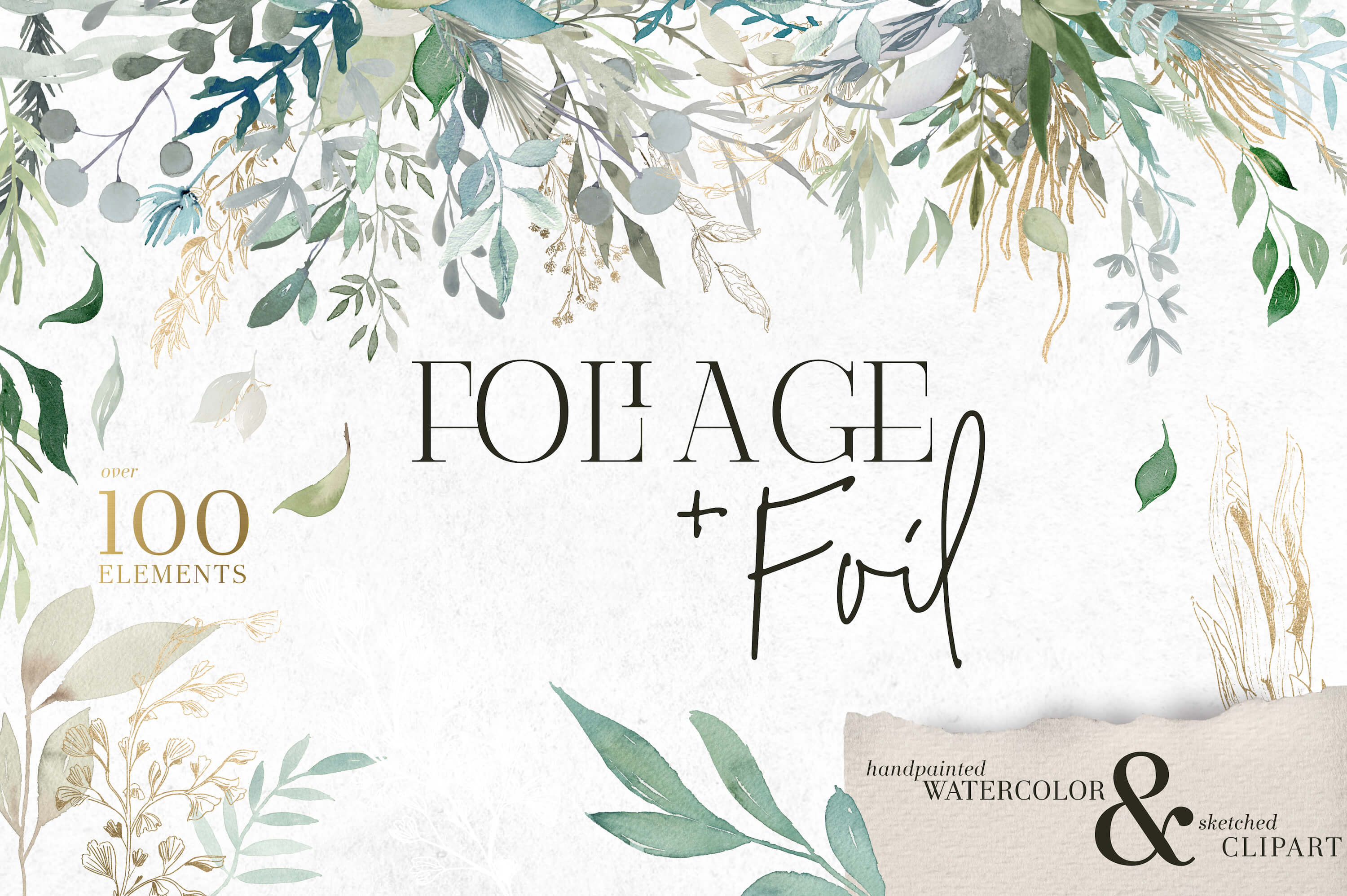 Foliage + Foil - Botanical Clipart, an Illustration by The Autumn ...