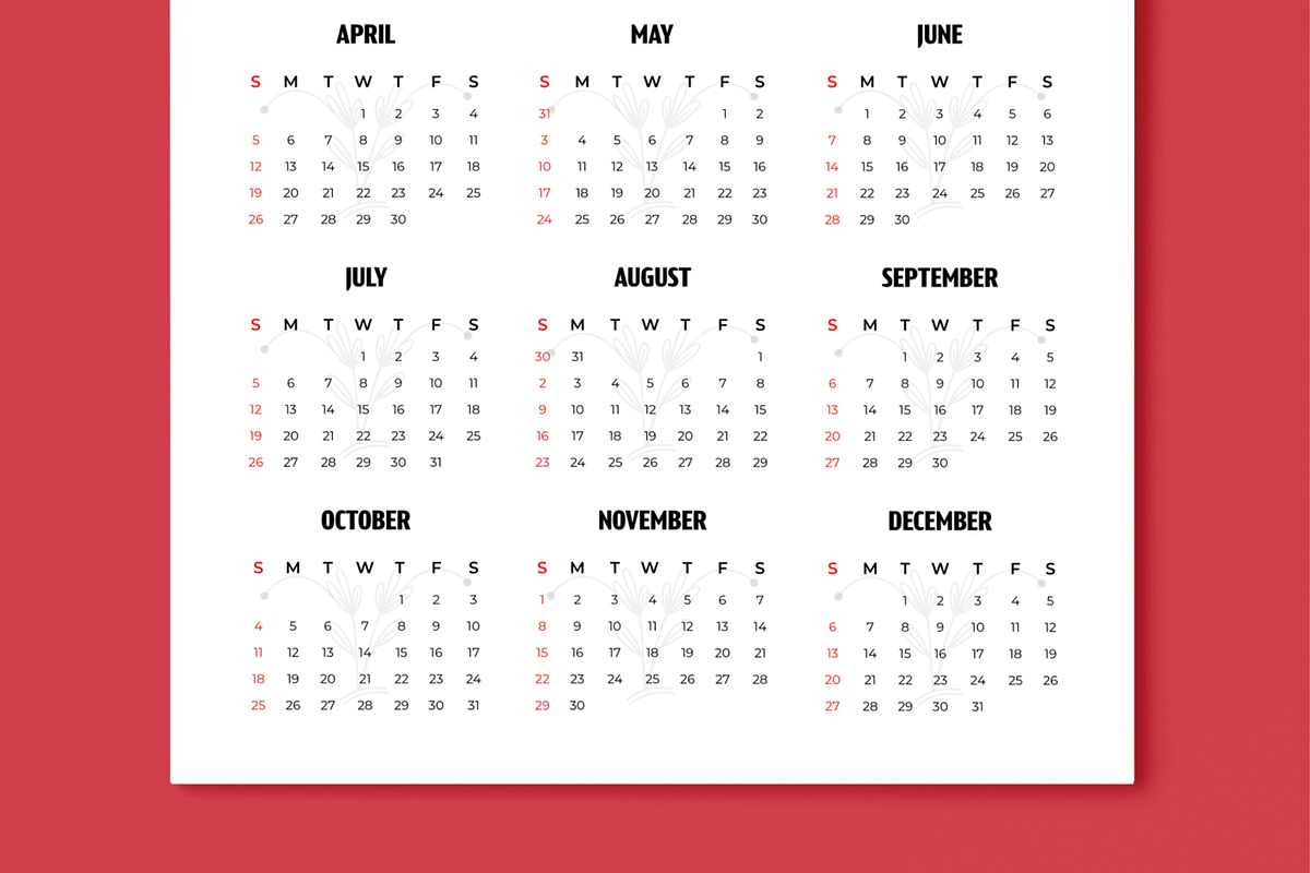 Minimal 2026 Yearly Wall Calendar