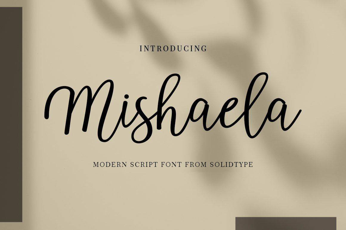 Mishaela Script, a Script Font by Solidtype