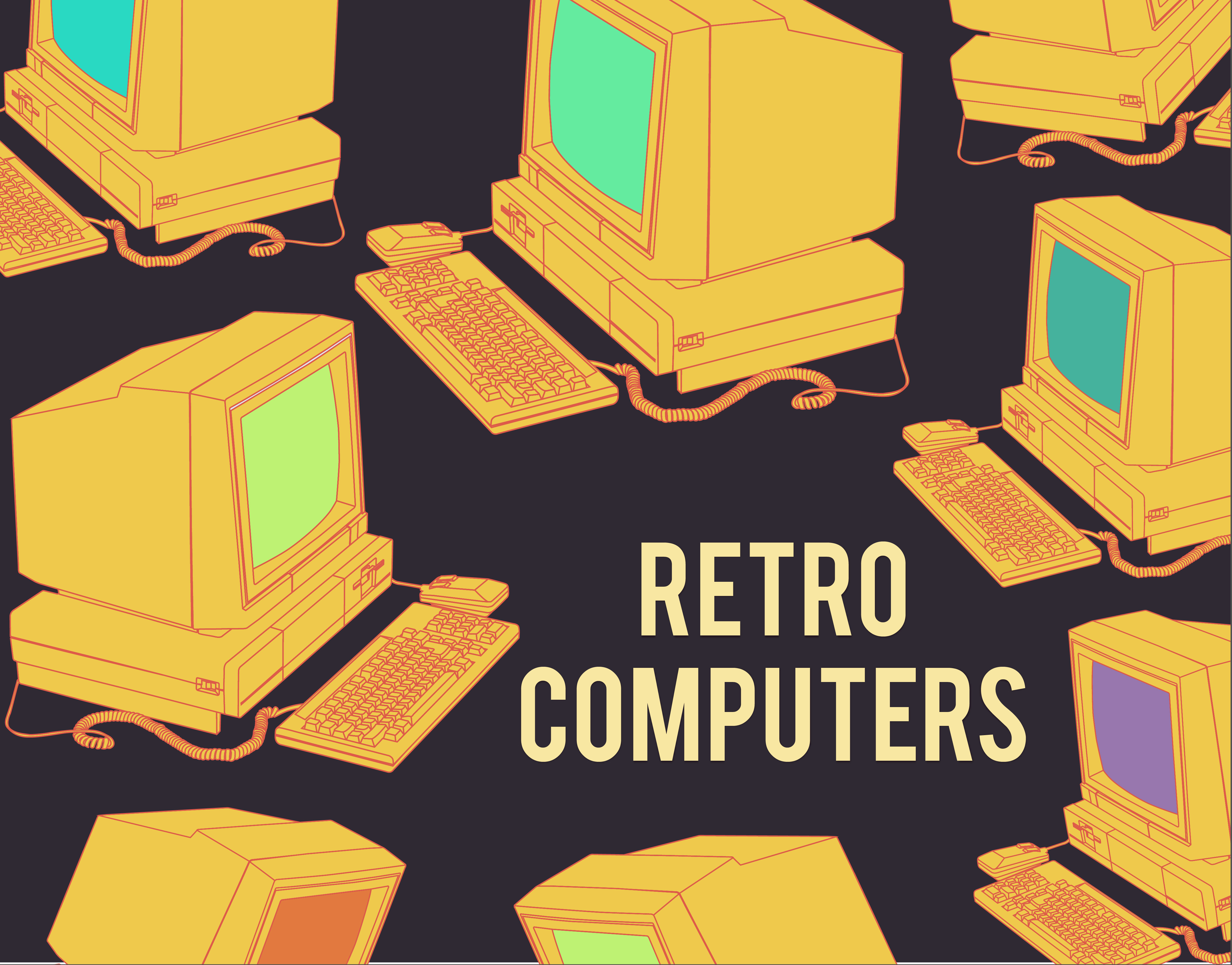 Retro Computers, an Illustration by AliciaEdwardsDesign