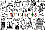 Merry christmas-doodle set, a Decorative Illustration by Moonflora