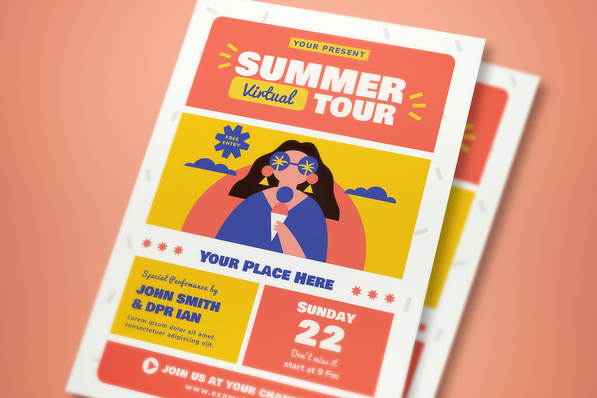 Summer Flyer Set, a Flyer Template by graphicook | Creative Market