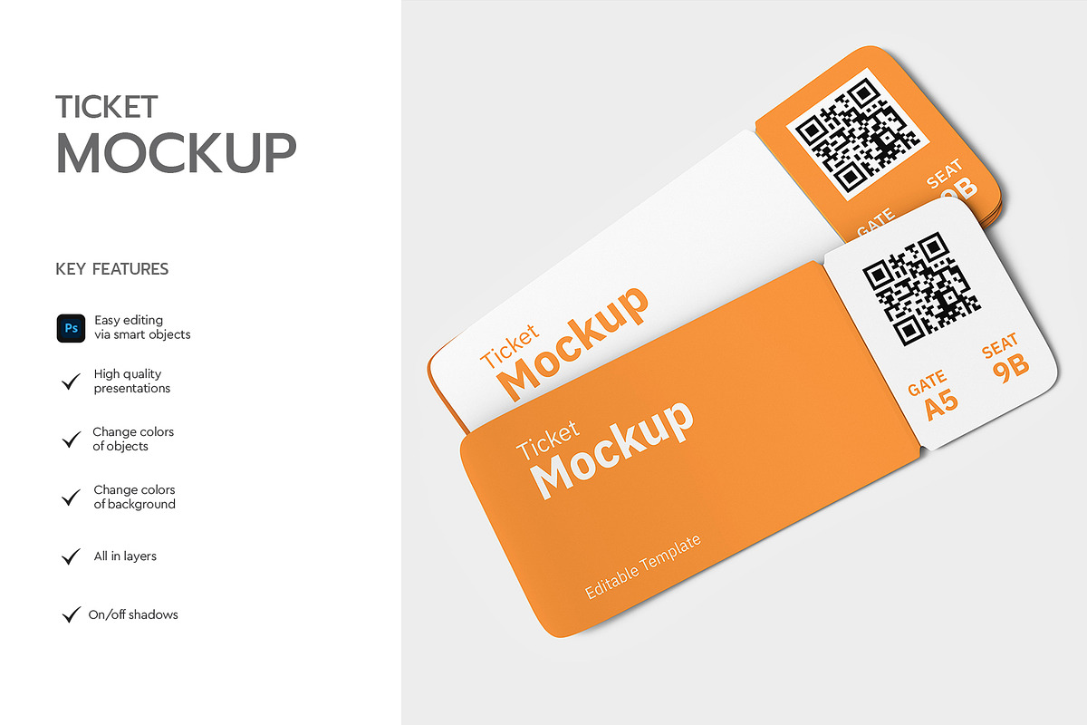 Event Entry Pass Ticket Mockup