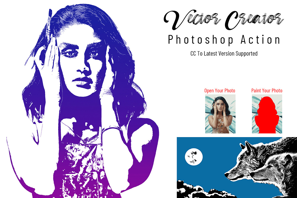 Vector Creator Photoshop Action, an Action Add-On by Studio Retouch