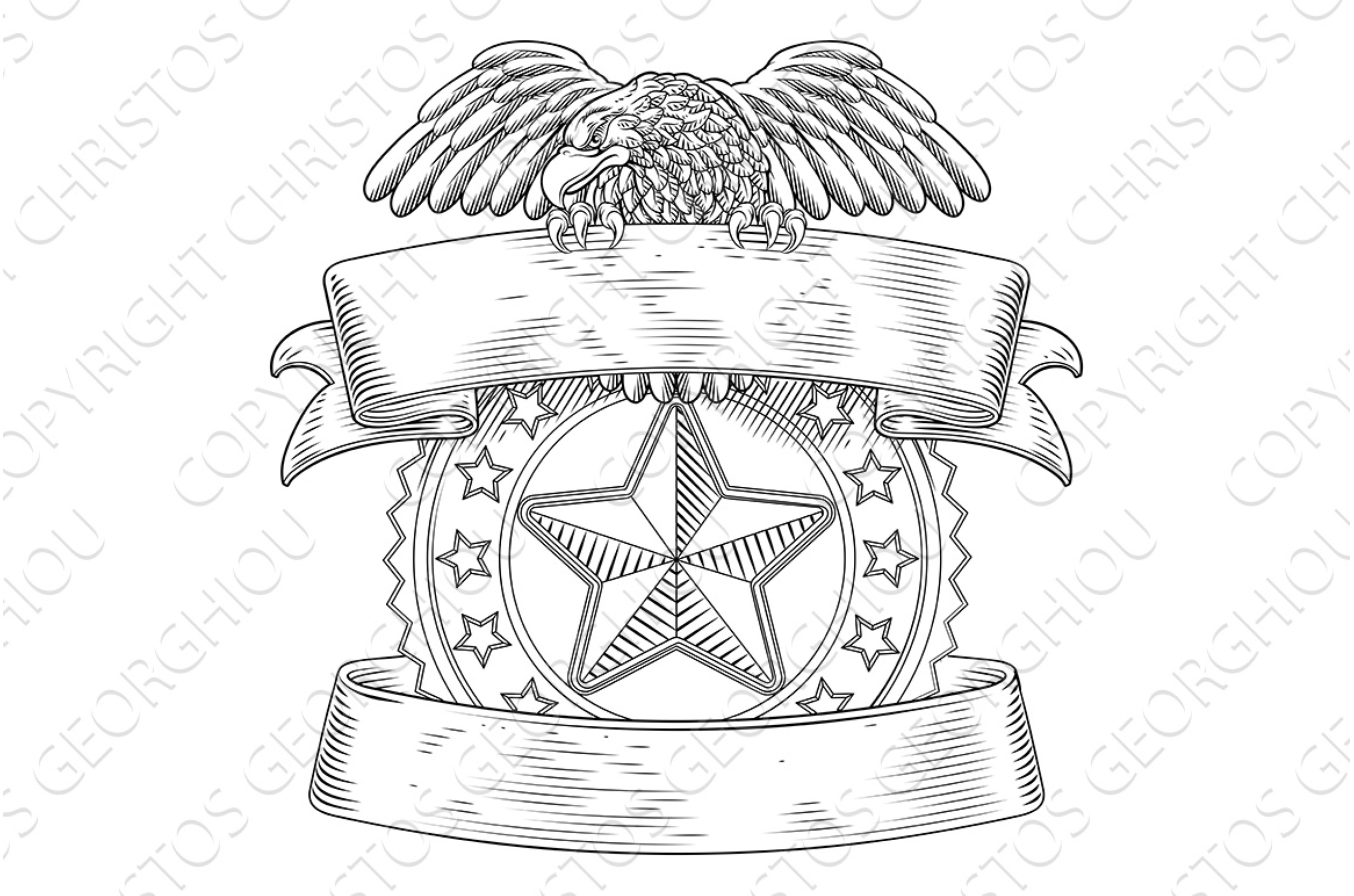 Police Military Eagle Badge Shield, an Object Illustration by Christos ...