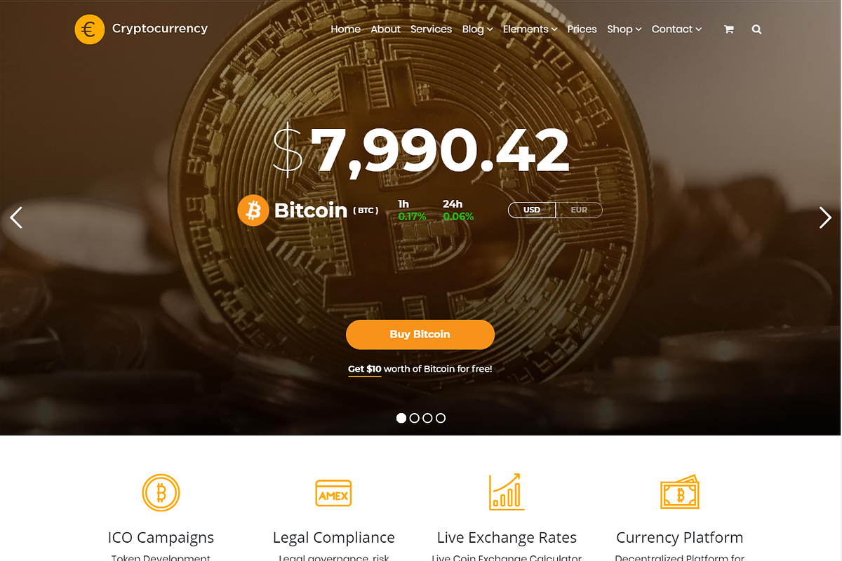 Cryptocurrency Bitcoin WordPress Theme