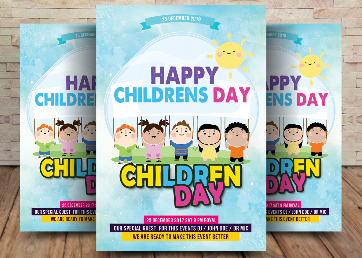 Happy Childrens Day Flyer, a Flyer Template by graphicforest