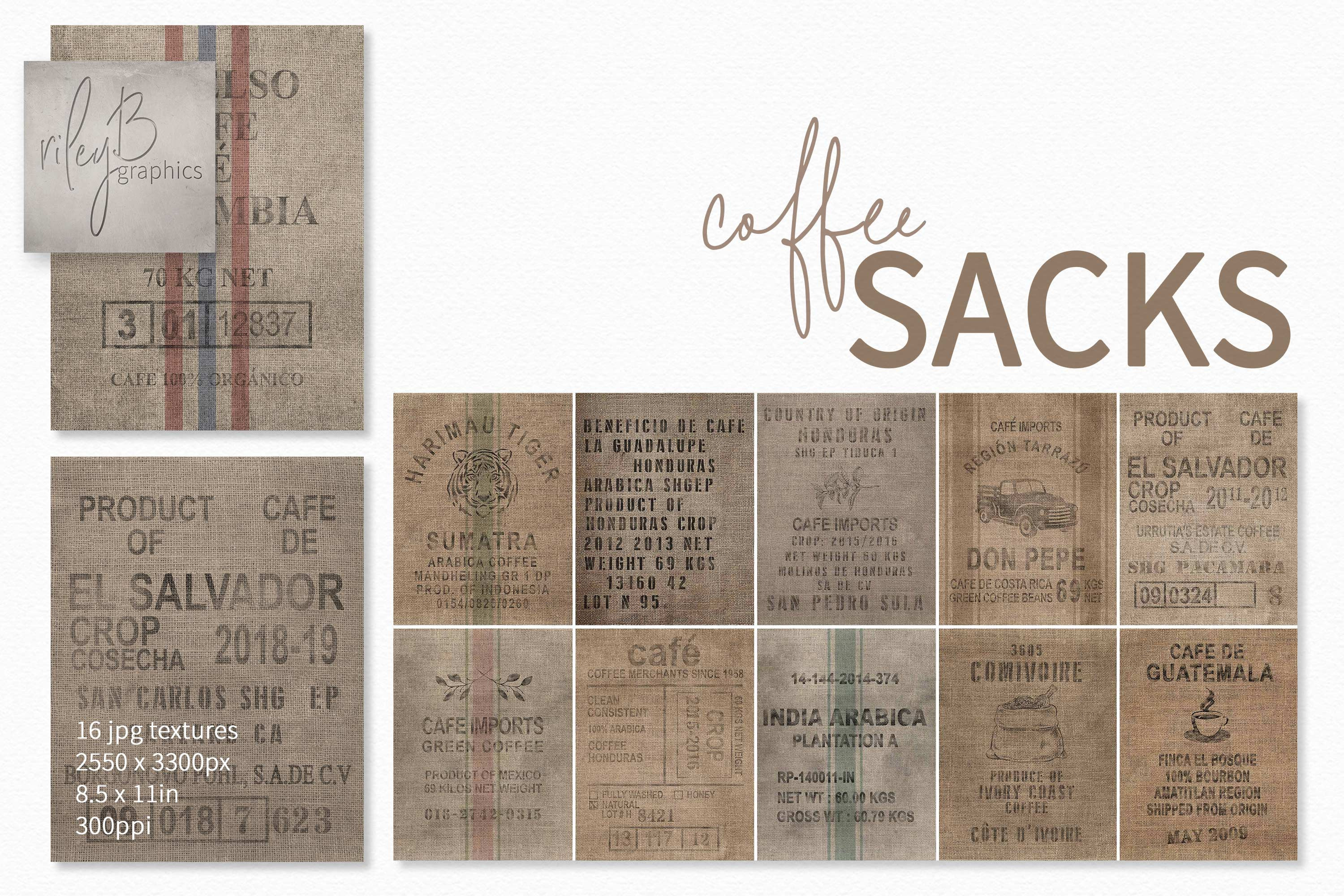 Coffee Sack Textures, a Texture Graphic by rileyBgraphics