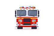Front view of fire engine, a Transportation Illustration by SkyVectors