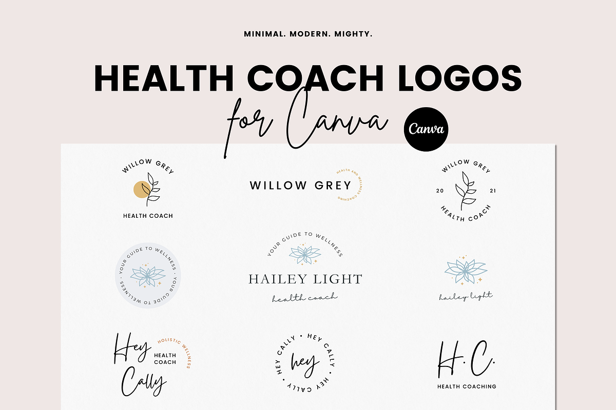 Health Coach Logo Bundle for Canva