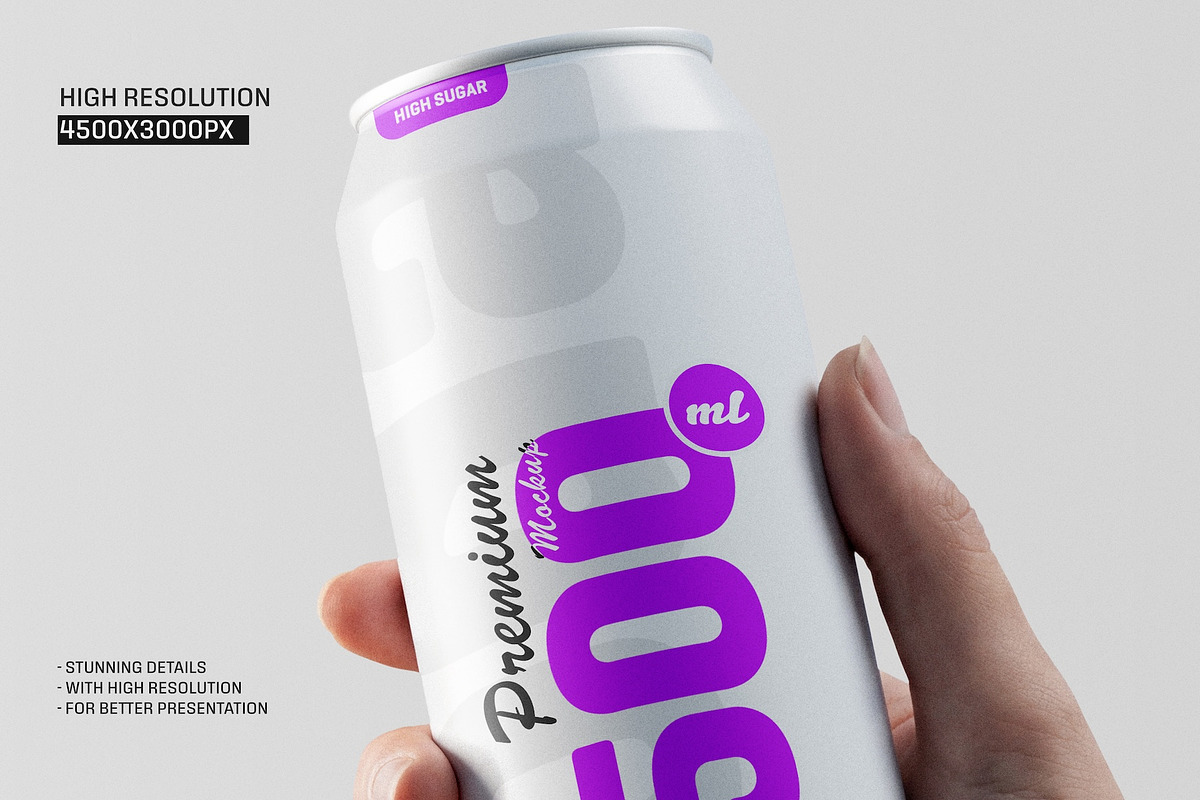 500ml Soda Can Holding Mockup, a Cups & Container Mockup by Toasin Studio