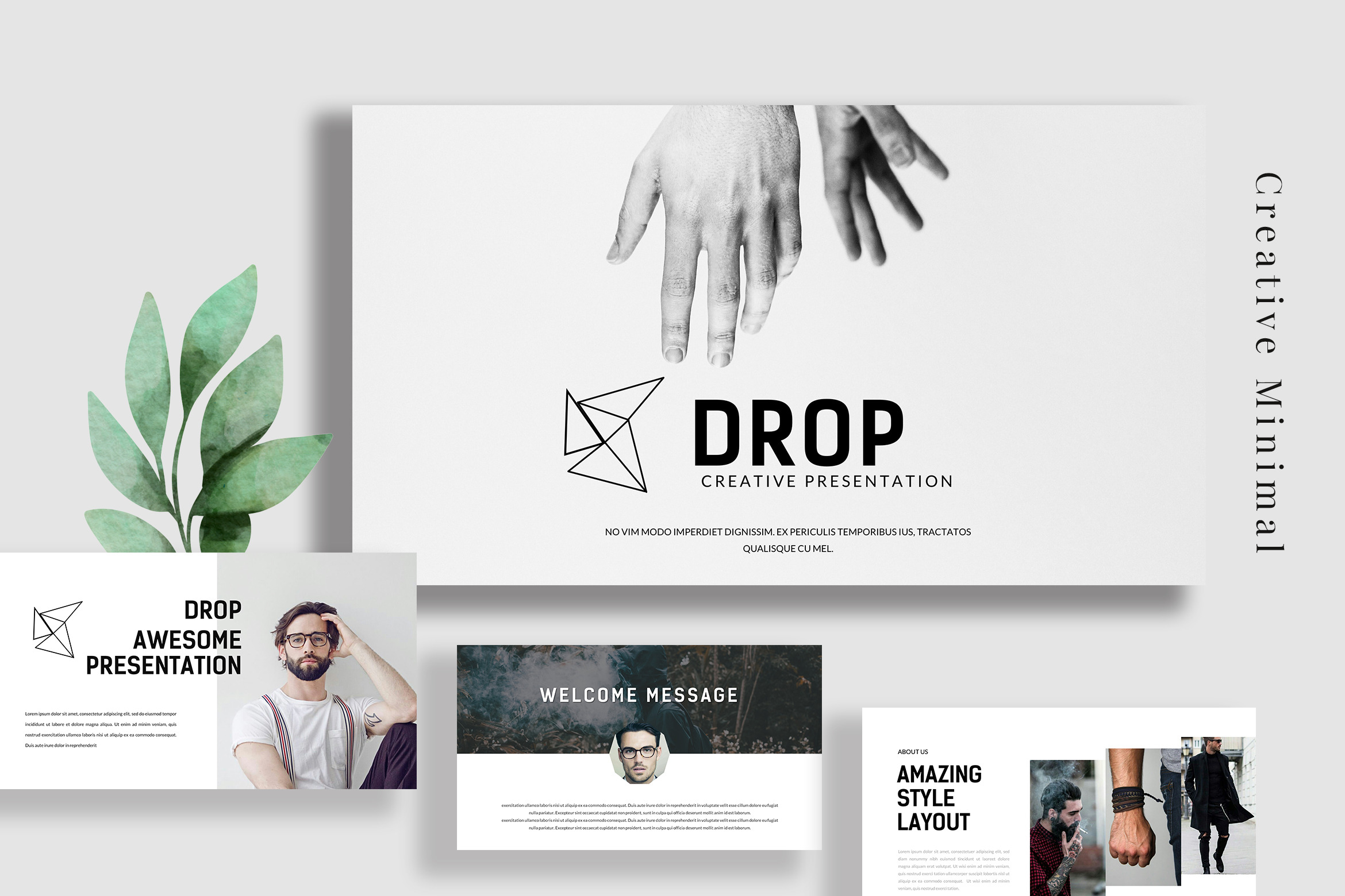 Drop Minimal Powerpoint, a Presentation Template by Infinity Vector Studio