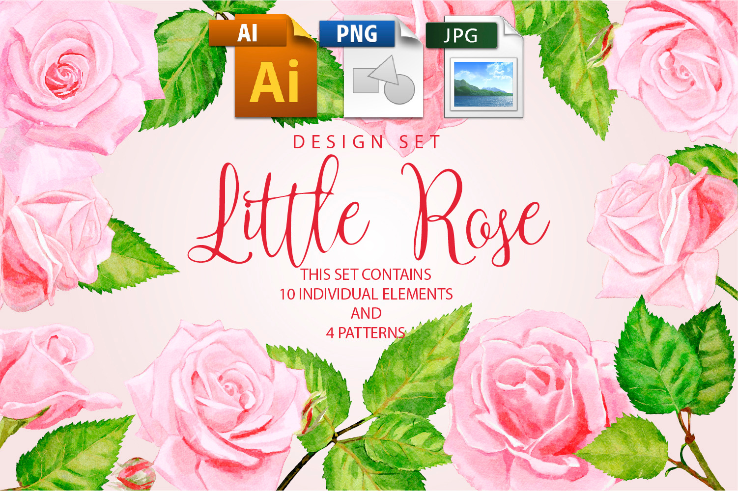 Little Rose Design Set, a Decorative Illustration by Simple Design