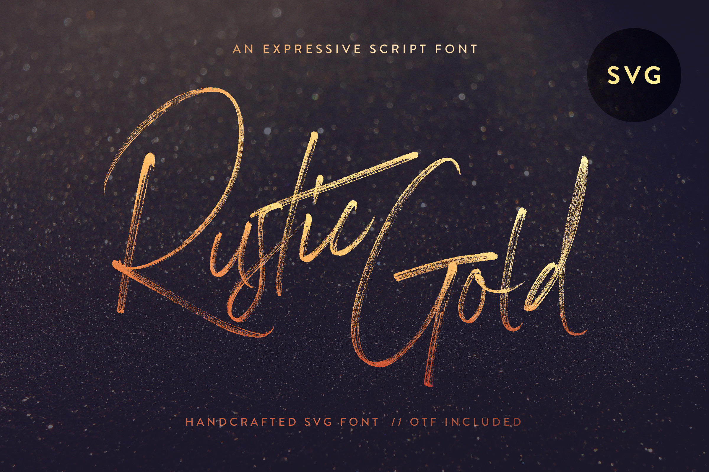 Rustic Gold SVG Brush Script, a Script Font by Tom Chalky