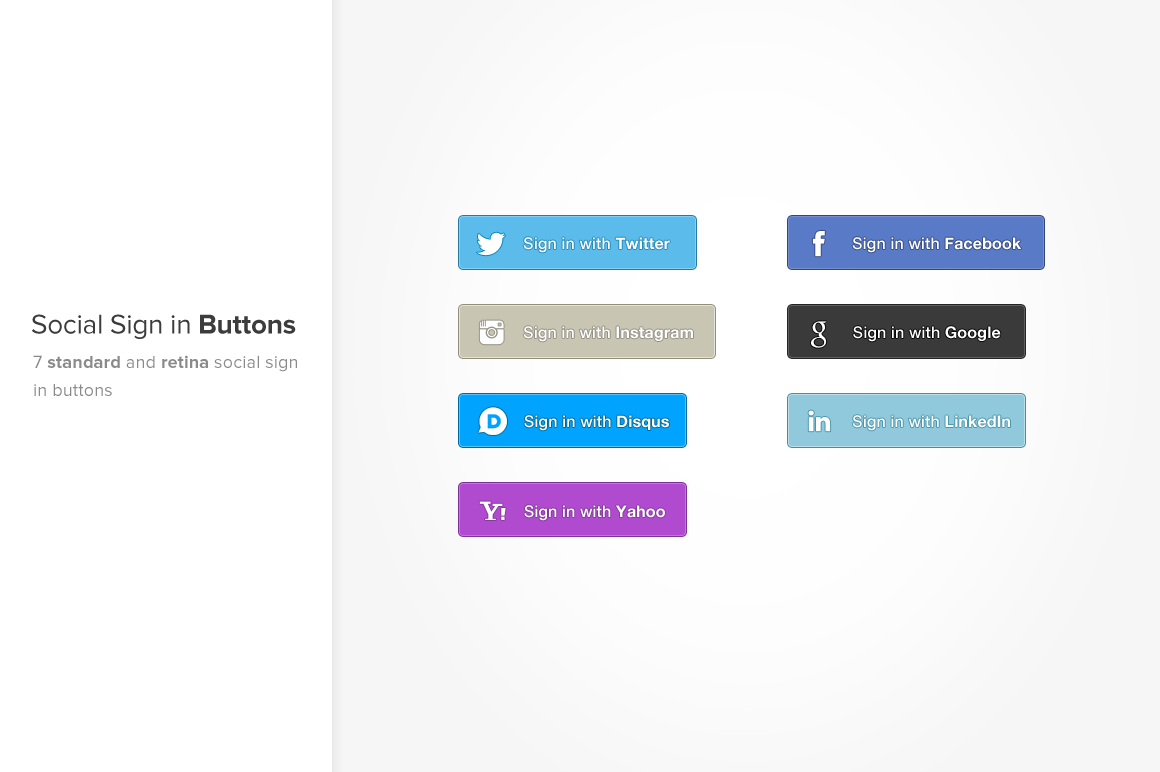 Social Sign In Buttons, a Templates & Theme by Jamie Peak