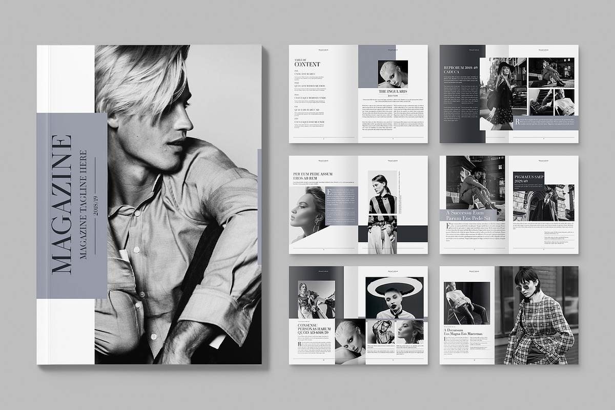 Simple Fashion Magazine Template, a Magazine Template by BrandPacks