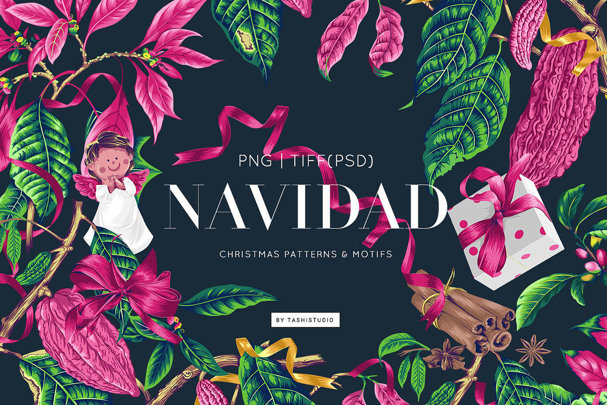 Navidad, Christmas Patterns & Motifs, a Pattern Graphic by TSTUDIO