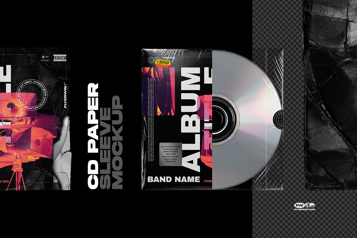 CD Sleeve Mockup, a Product Mockup by FLYERWRK