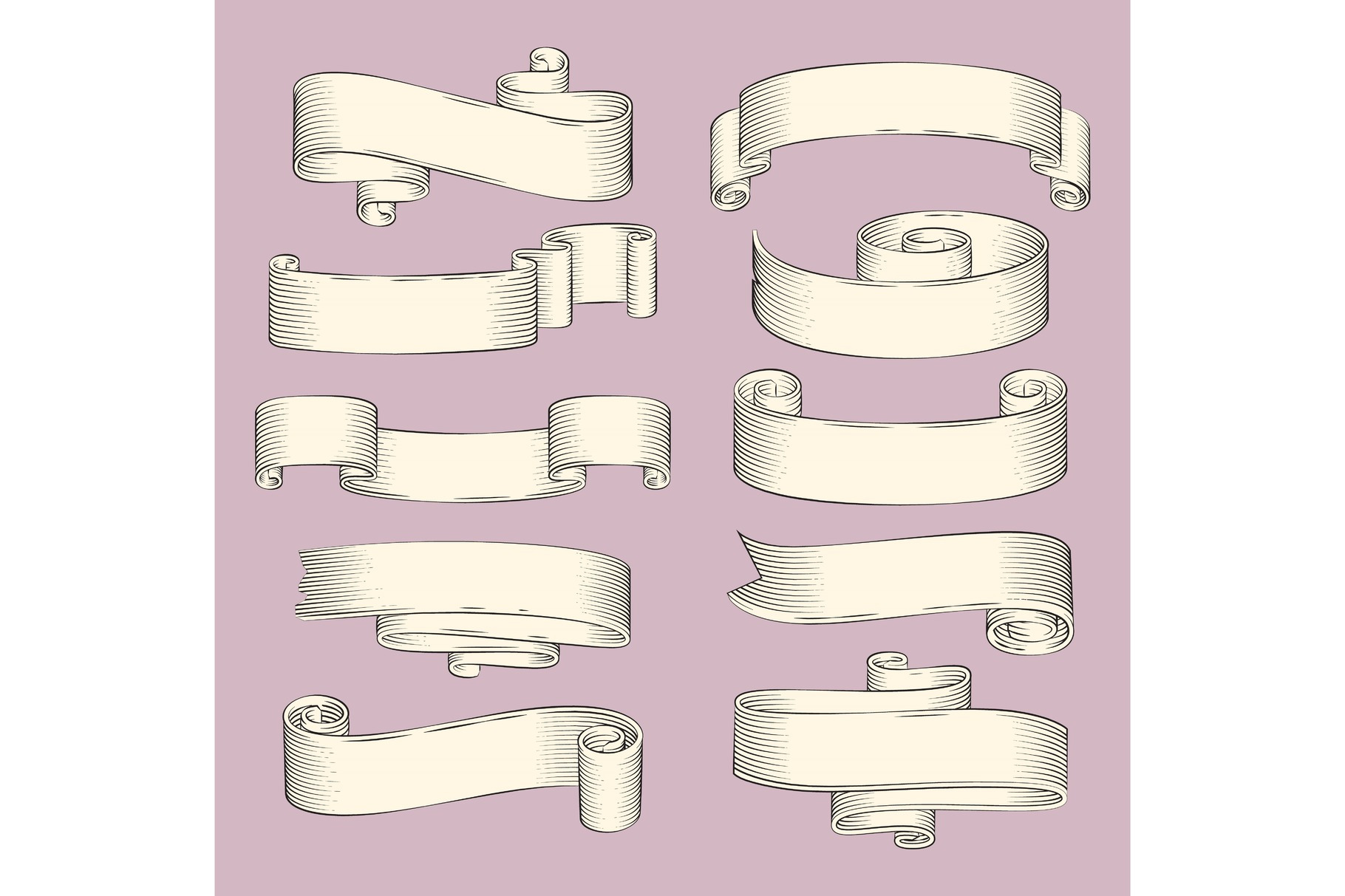 Antique Papyrus Ribbons or Old, a Decorative Illustration by robuart