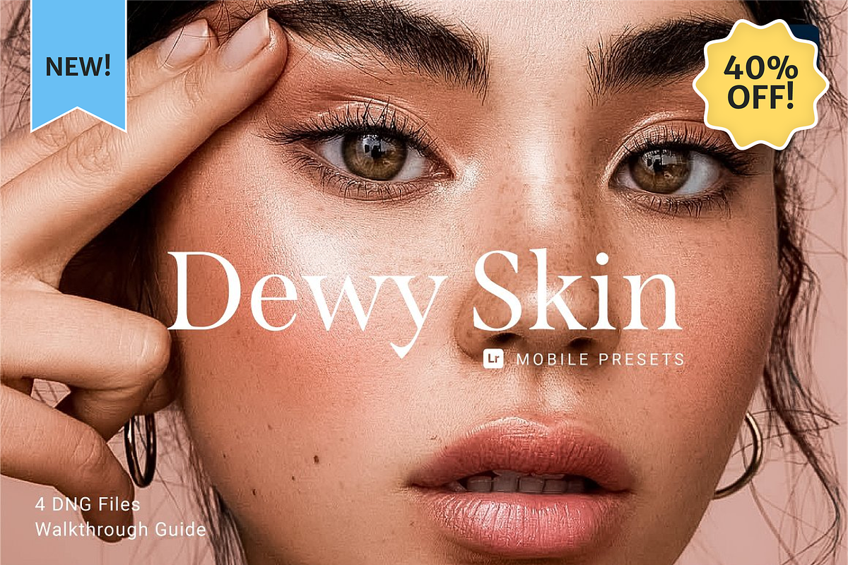 4 Lightroom Presets DEWY SKIN, a Preset Add-On by TheFisherCreative