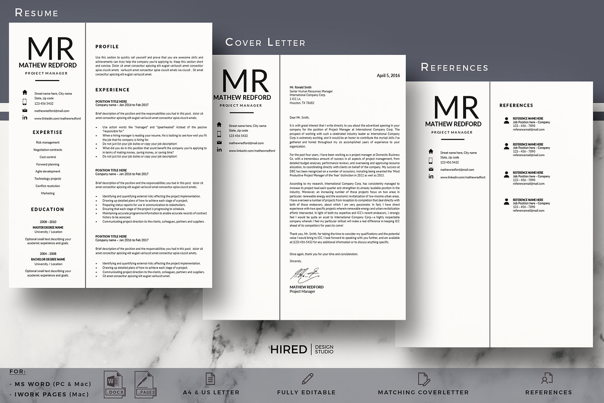 Modern and Minimalist Resume Design.