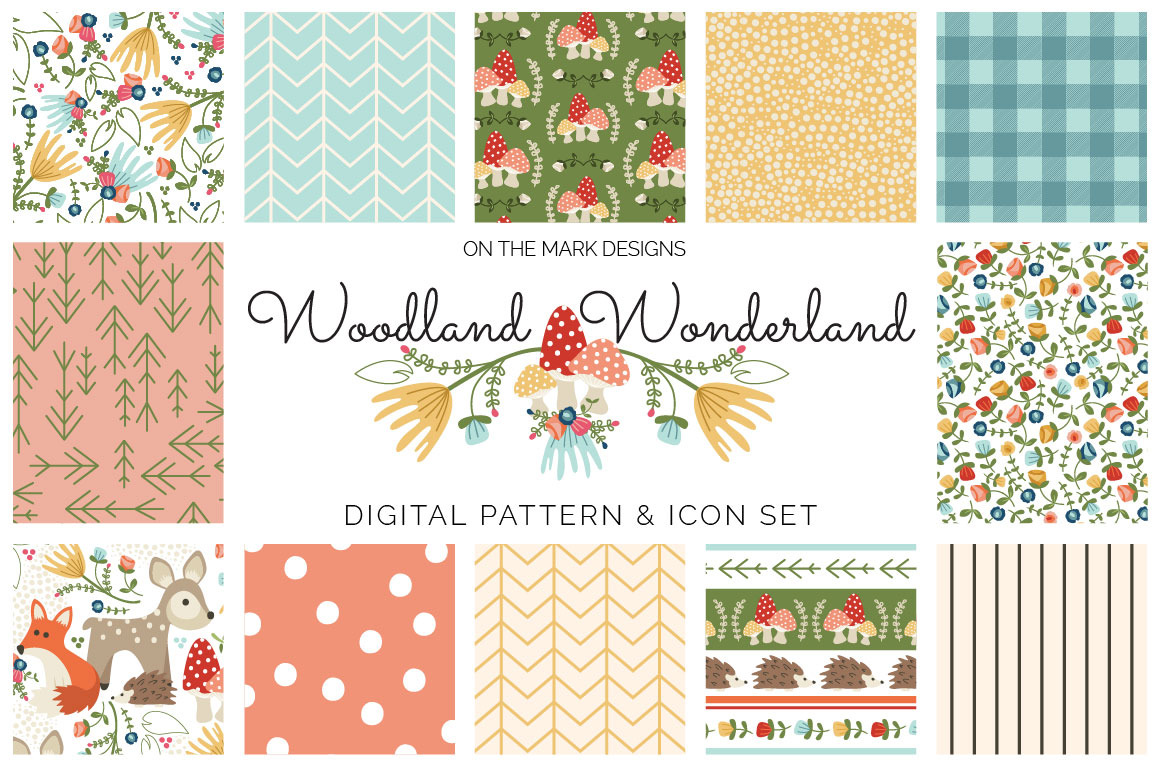 Woodland Wonderland Patterns & Icons, an Animal Illustration by On the ...