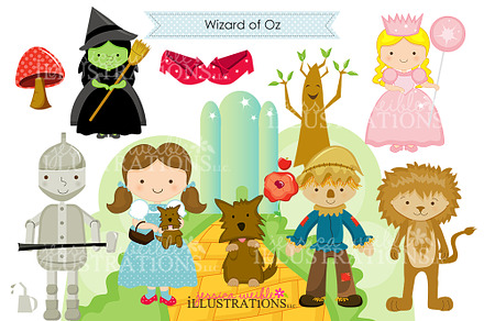 Wizard Of Oz Digital Clipart | Creative Market