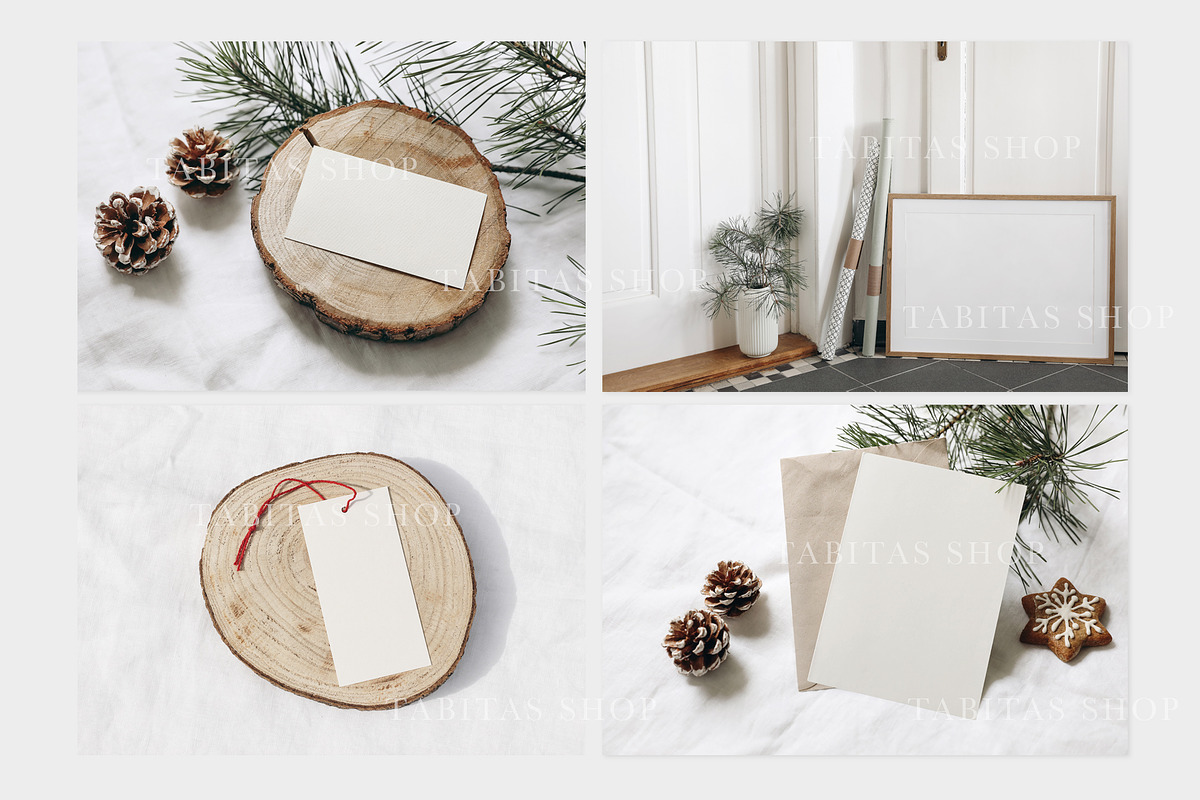 Green Christmas mockup bundle, a Stationery Template by Tabita's shop
