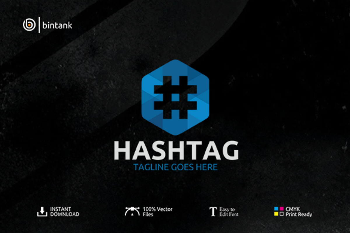 Hashtag Logo, a Branding & Logo Template by Bintank Studio