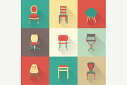 Vector chairs icons, a Graphic by vectorprro