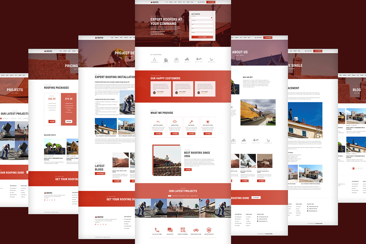 Roofers Roofing HTML Website Template | Creative Market